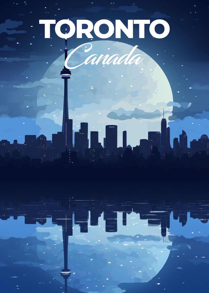 'Toronto Travel Poster' Poster, picture, metal print, paint by Conceptual Photography | Displate