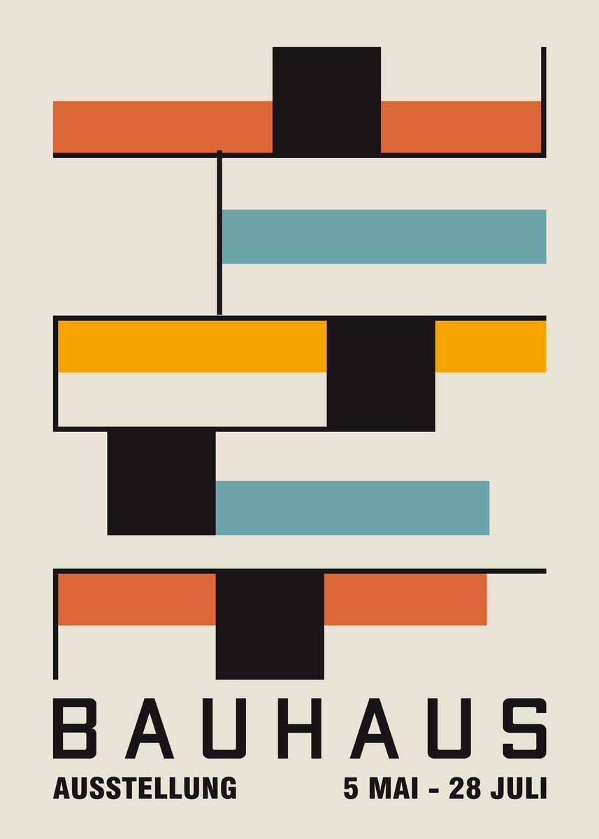 'Bauhaus Minimal Poster' Poster, picture, metal print, paint by BluePinkPanther | Displate