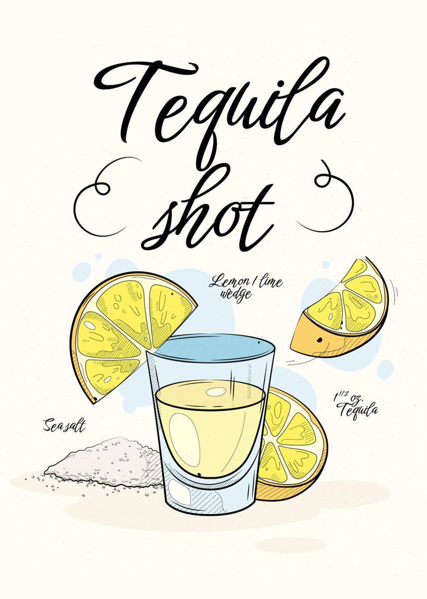 'Tequila Shot' Poster, picture, metal print, paint by PosterSuite ...