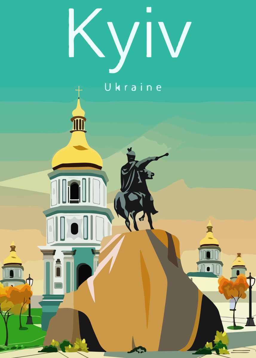 'Travel to kyiv' Poster by Leonardo Djuminnic | Displate