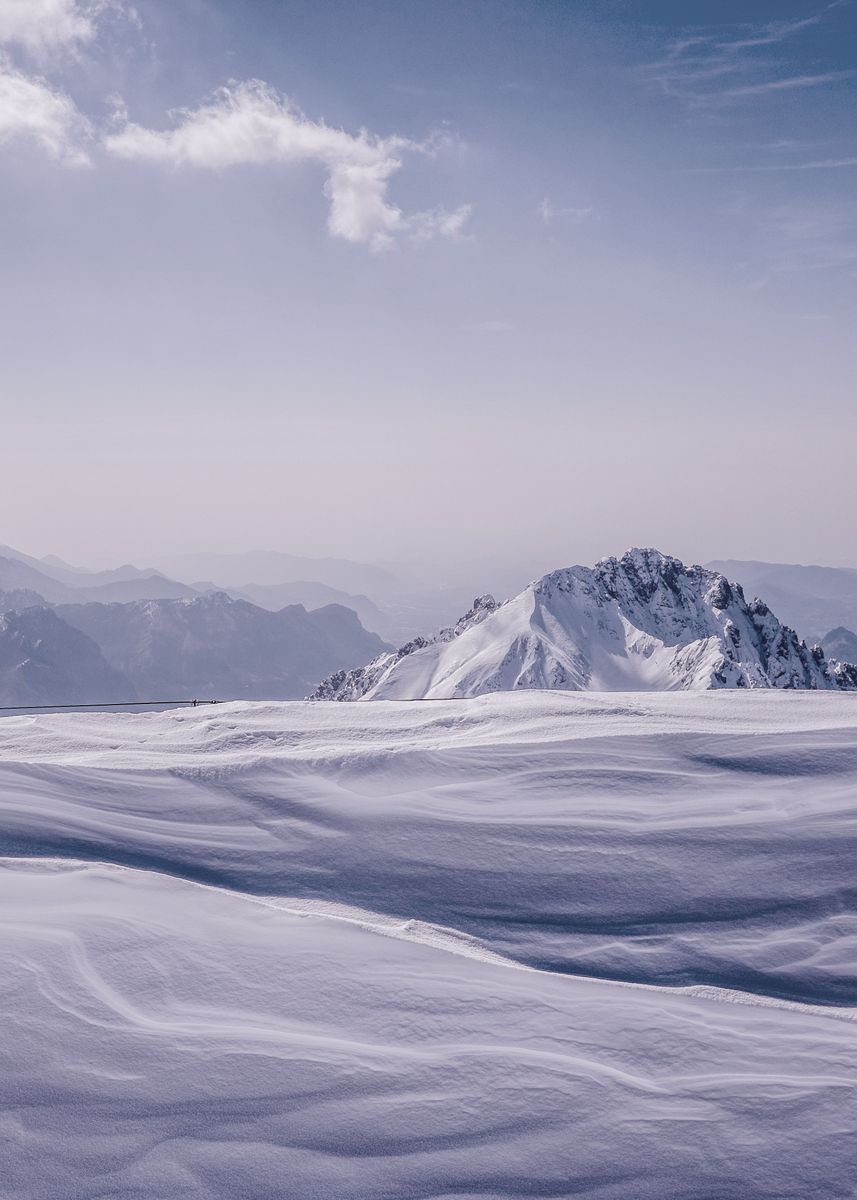 'SNOW MOUNTAIN' Poster, picture, metal print, paint by LuckStory | Displate