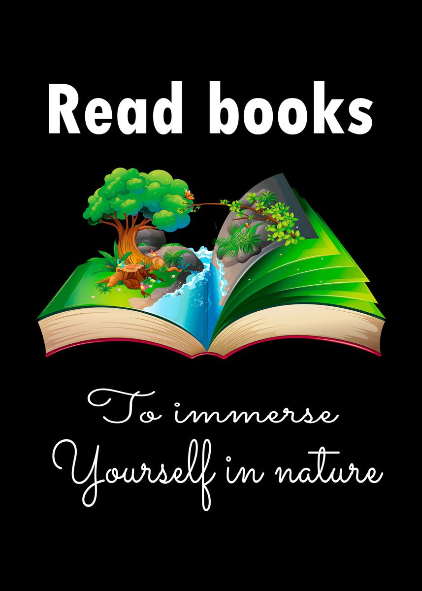 'Book Lover Bookworm' Poster, picture, metal print, paint by Emma ART ...