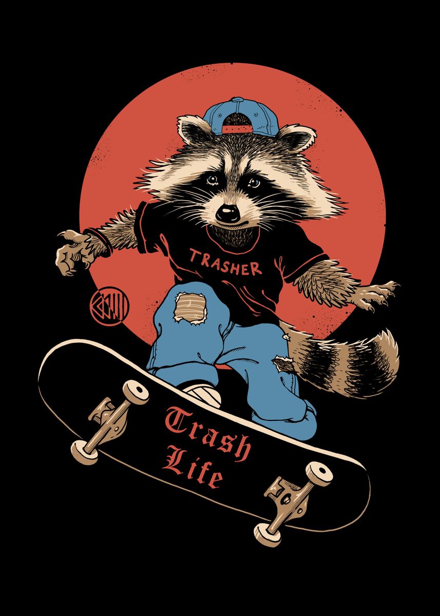 'Trasher on Skates' Poster, picture, metal print, paint by vp trinidad ...