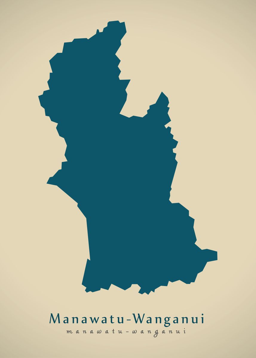 'Manawatu Wanganui map' Poster, picture, metal print, paint by Ingo ...