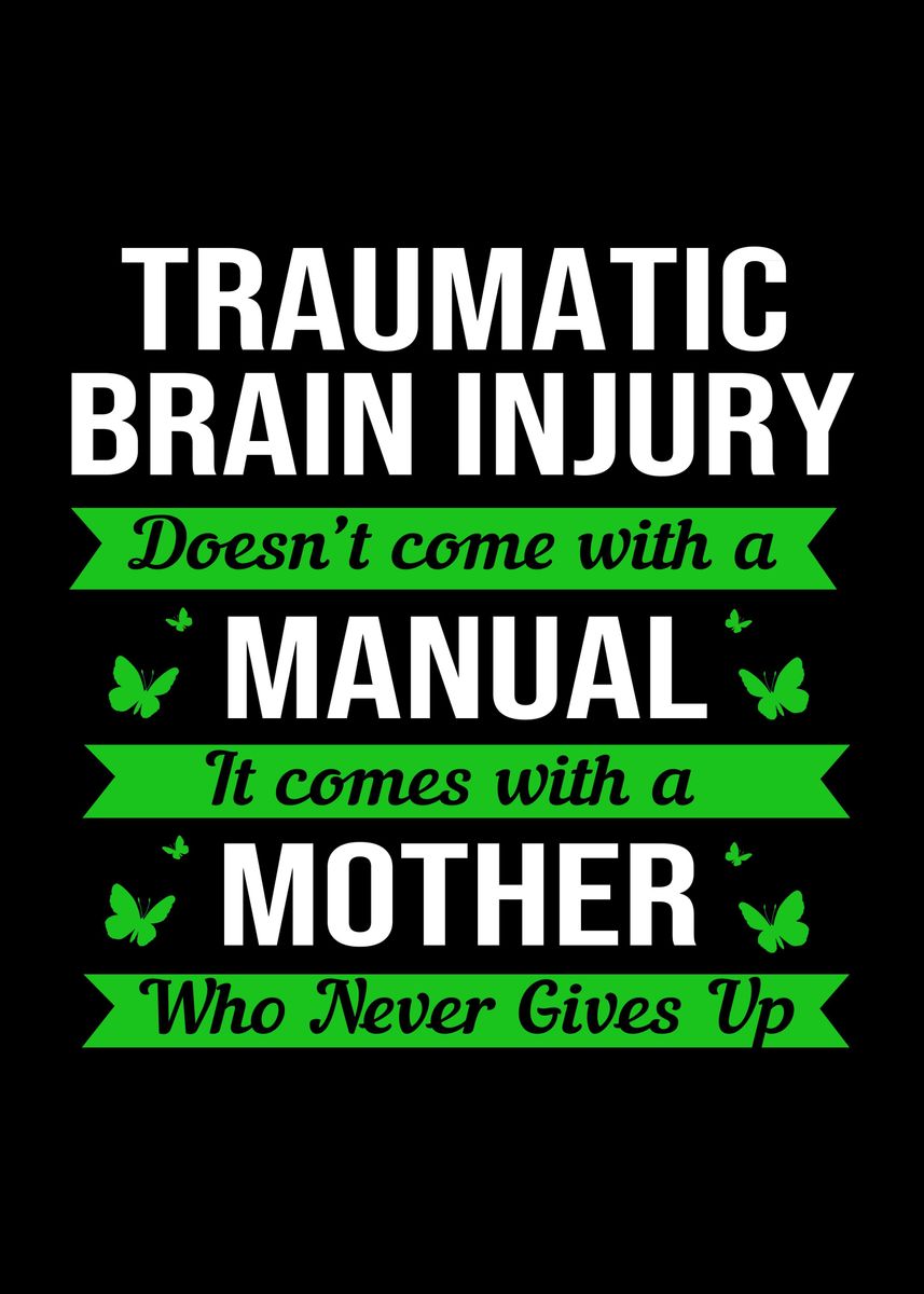 'TBI Mom' Poster, picture, metal print, paint by FunnyGifts | Displate