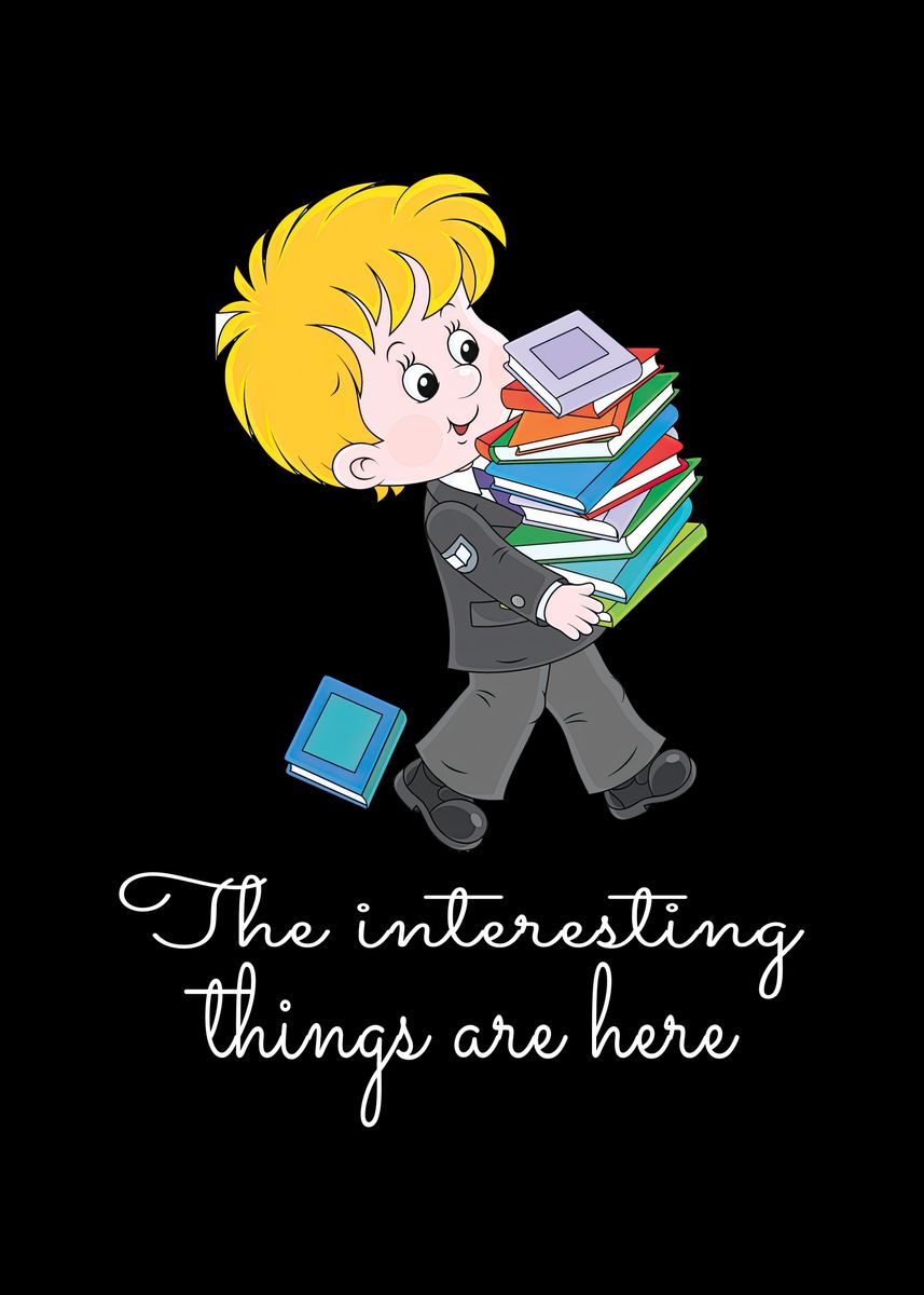 'Book Lover Bookworm' Poster, picture, metal print, paint by Emma ART ...