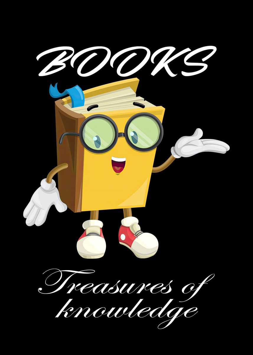 'Book Lover Bookworm' Poster, picture, metal print, paint by Emma ART ...