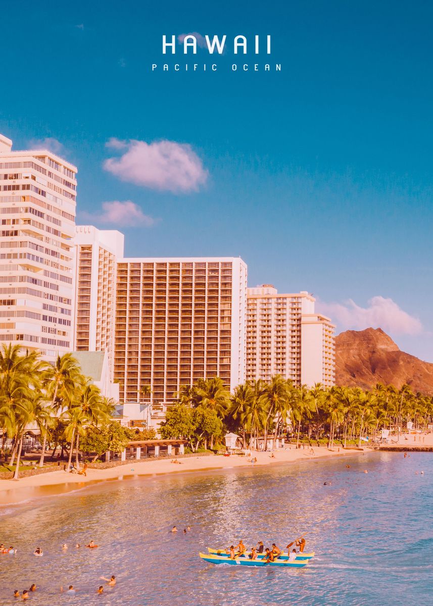 'Hawaii' Poster, picture, metal print, paint by Travel Addict | Displate