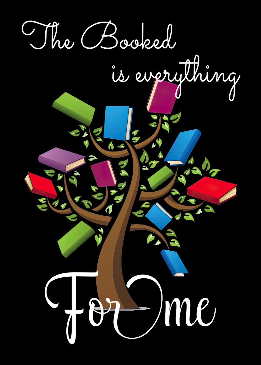 'Book Lover Bookworm' Poster, picture, metal print, paint by Emma ART ...