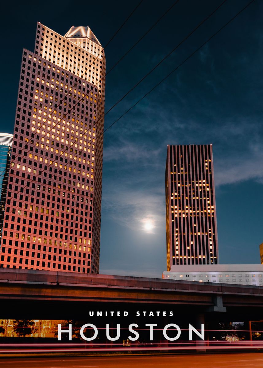 'Houston Texas City' Poster, picture, metal print, paint by Oneil ...