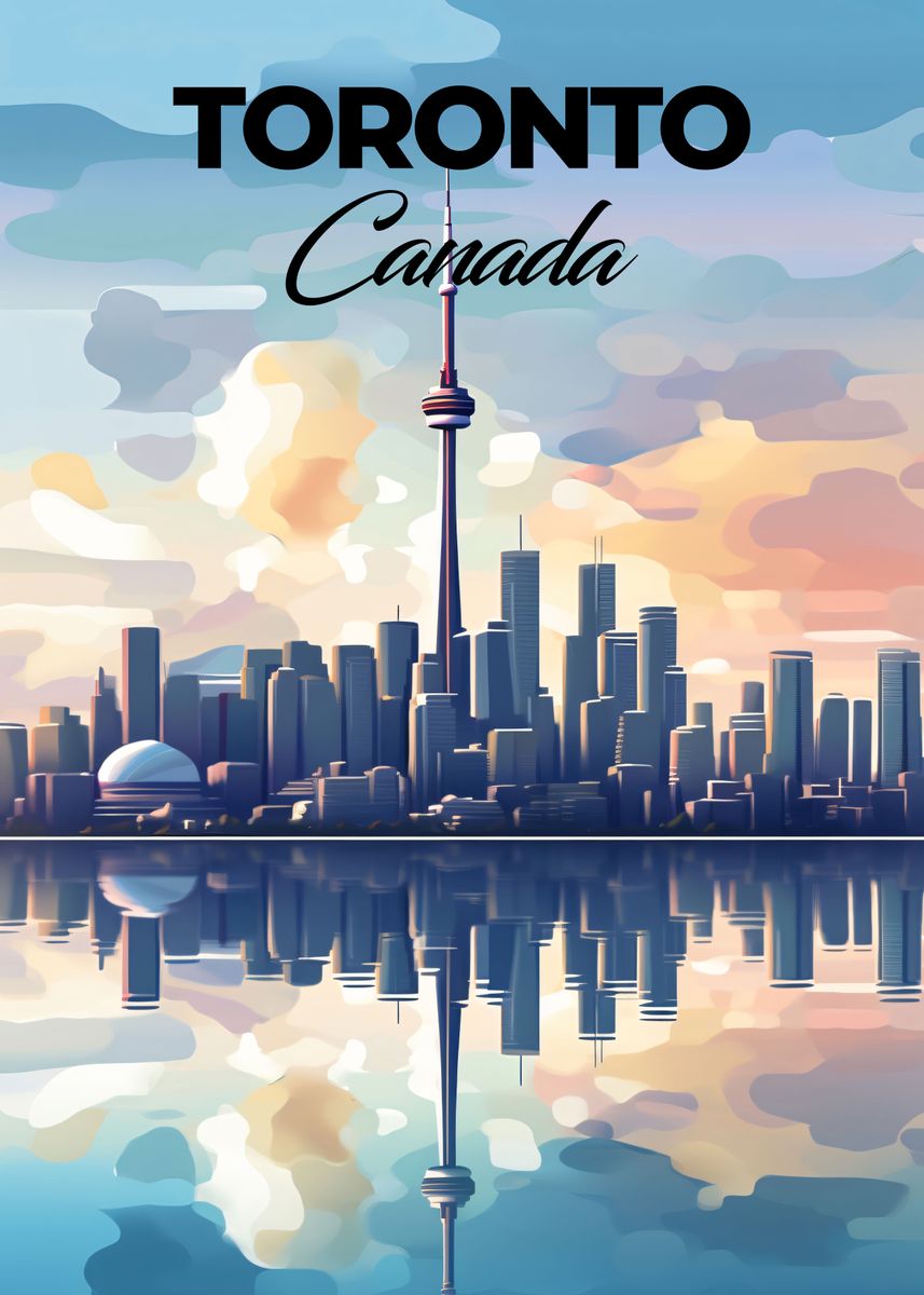 'Toronto Travel Poster' Poster, picture, metal print, paint by ...