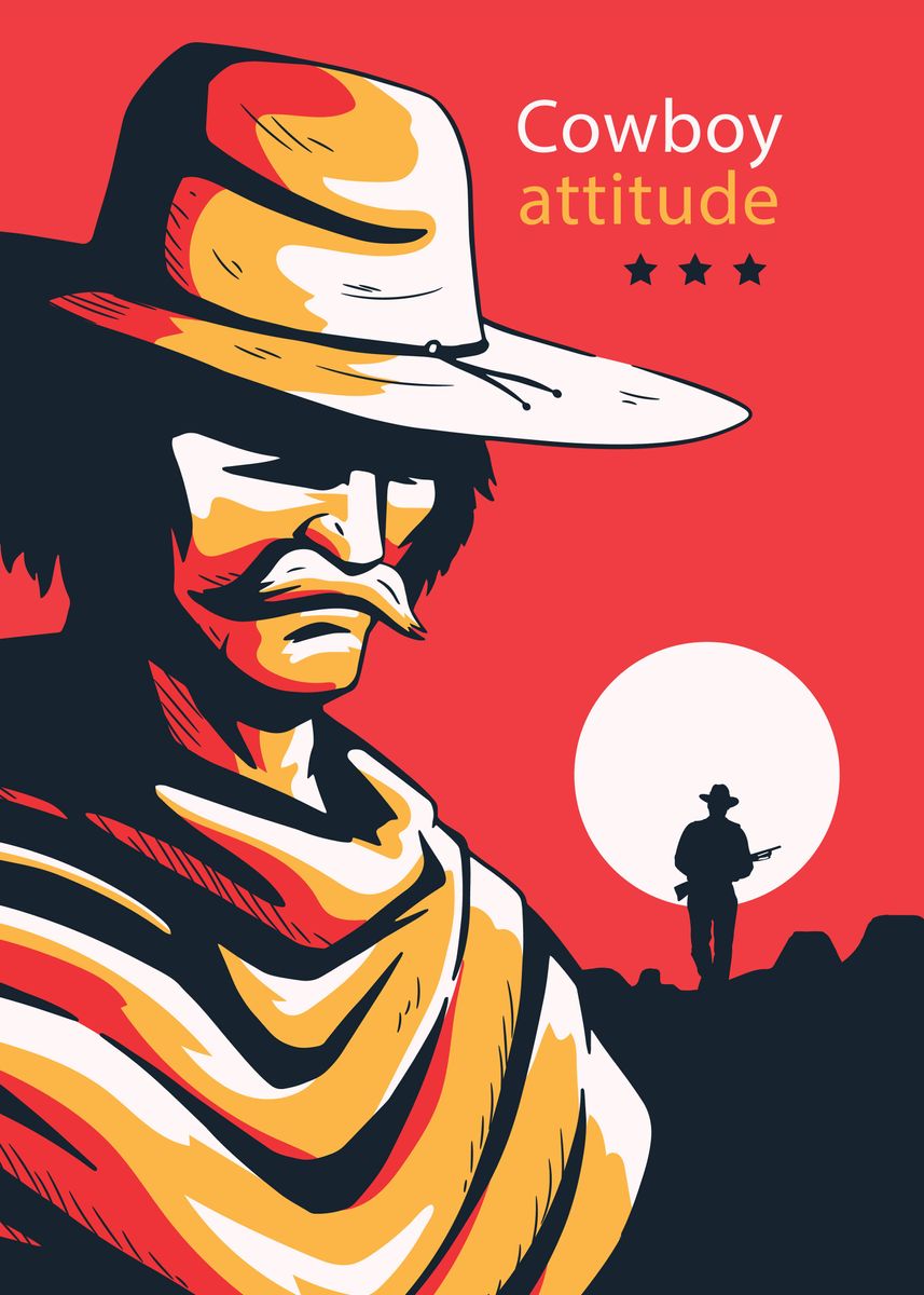'Cowboy Character ' Poster, picture, metal print, paint by Cool Worker ...