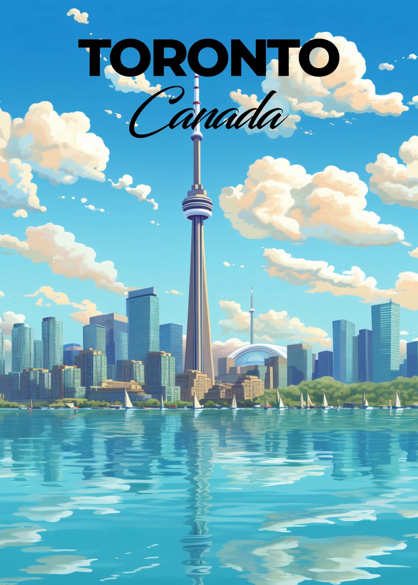 'Toronto Travel Poster' Poster, picture, metal print, paint by ...