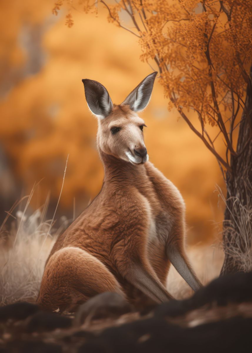 'Graceful kangaroo' Poster, picture, metal print, paint by Zooscape ...