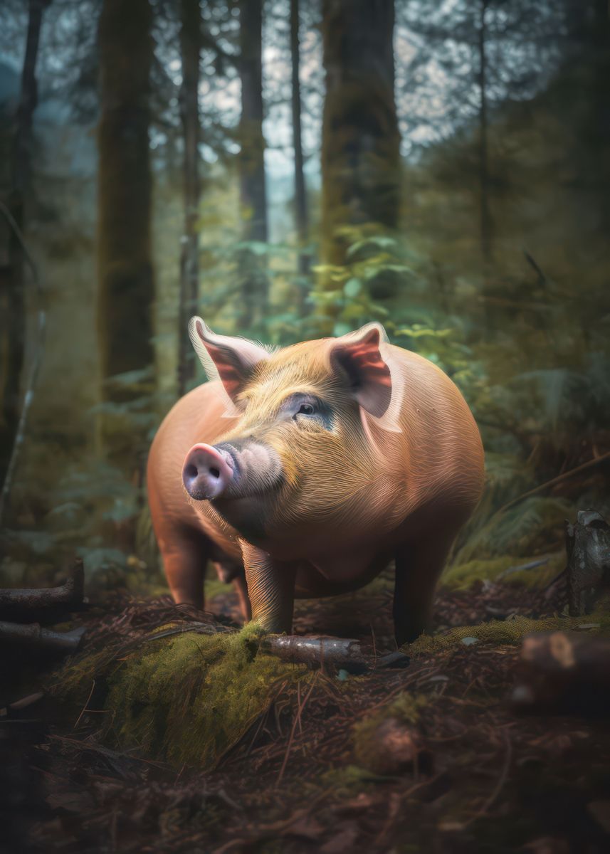 'Playful piglet' Poster by Zooscape Wildlife | Displate