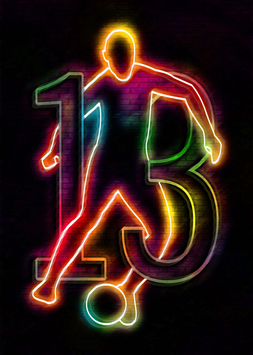'13 football number' Poster, picture, metal print, paint by Izmo ...