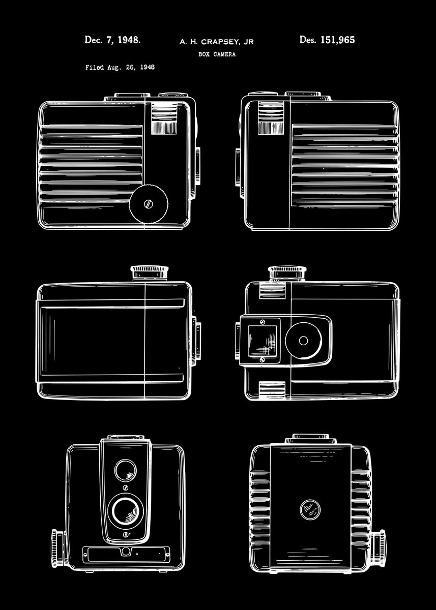 'Camera Patent' Poster, picture, metal print, paint by Sam Kal | Displate