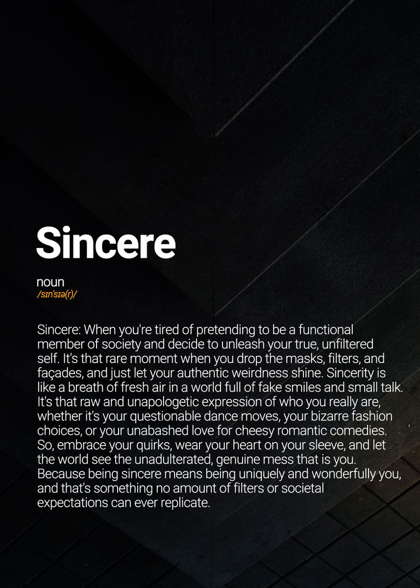 'Sincere' Poster by Mr Penguin | Displate