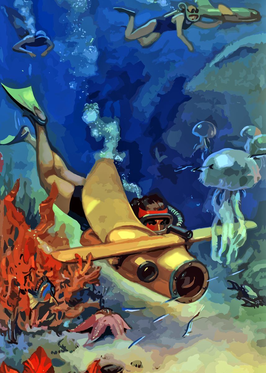 'Underwater World' Poster, picture, metal print, paint by Long Shot ...