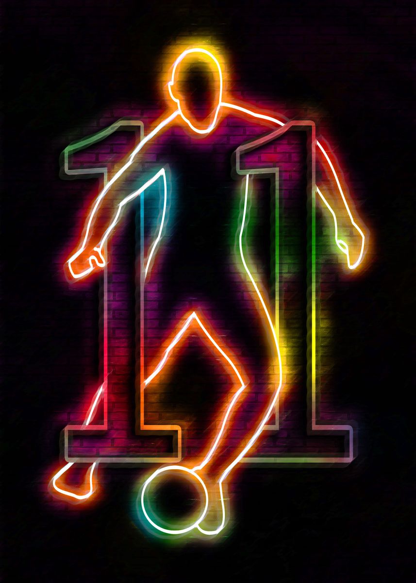 '11 football number' Poster, picture, metal print, paint by Izmo ...