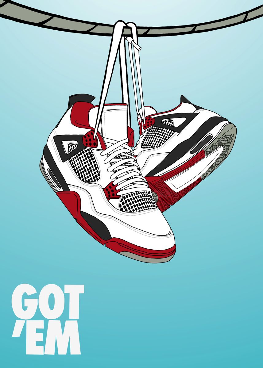 'hanging red fire' Poster, picture, metal print, paint by Pen Demic ...