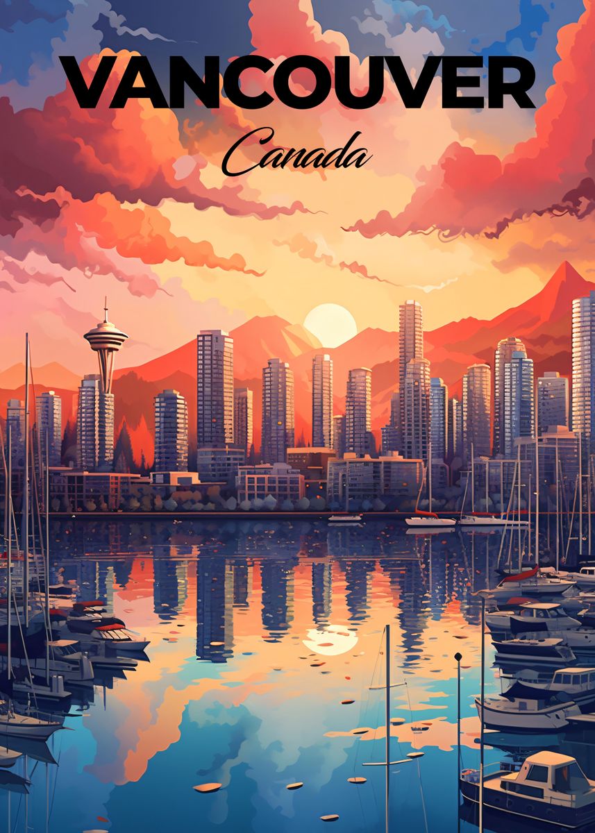 'Vancouver Travel Print' Poster, picture, metal print, paint by ...