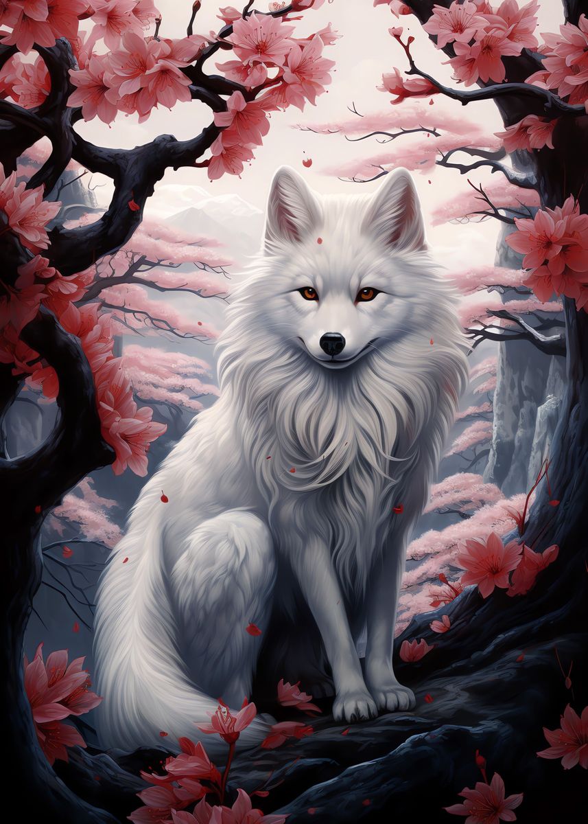 'Stunning White Fox' Poster, picture, metal print, paint by Voxel ...