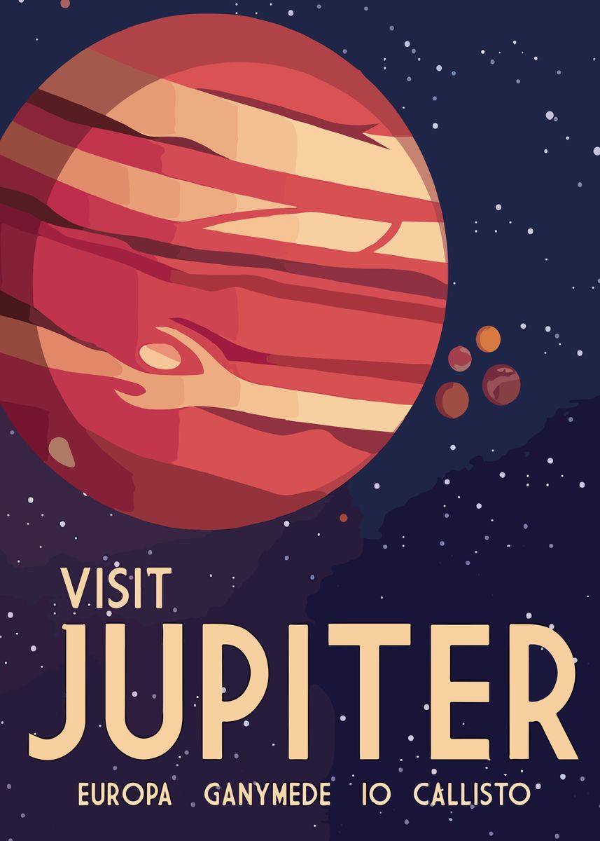 'Travel to Jupiter' Poster, picture, metal print, paint by Addolf Binecklli | Displate