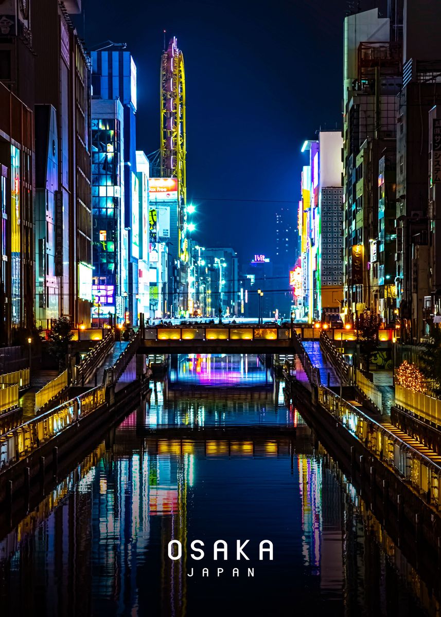 'Osaka ' Poster, picture, metal print, paint by Travel Addict | Displate
