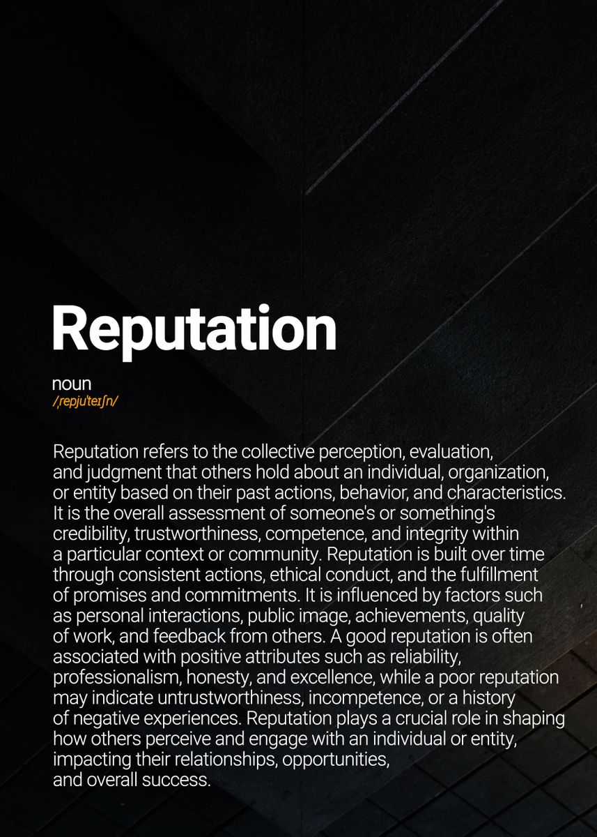 'Reputation' Poster, picture, metal print, paint by Mr Penguin | Displate