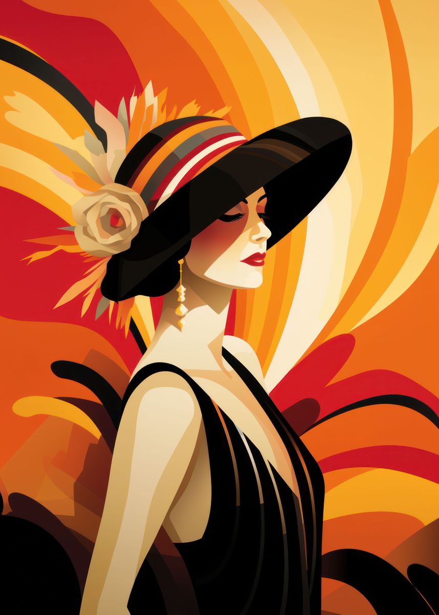 'Art Deco Lady' Poster, picture, metal print, paint by mcmtdesigns ...