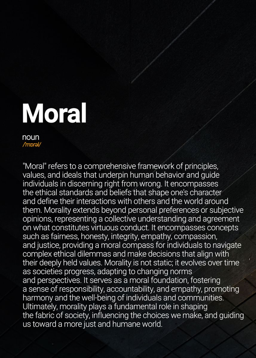 'Moral' Poster, picture, metal print, paint by Mr Penguin | Displate