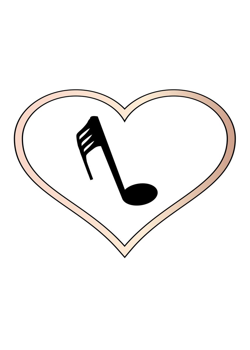 'Love Heart Music' Poster by HomeStead Digital | Displate