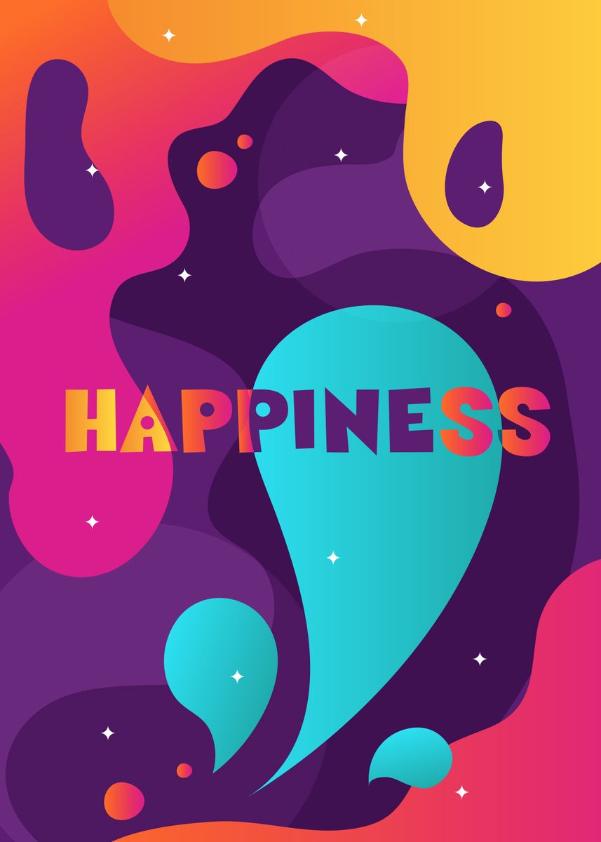 'Happy Vibe wall art ' Poster, picture, metal print, paint by Kamelyon ...