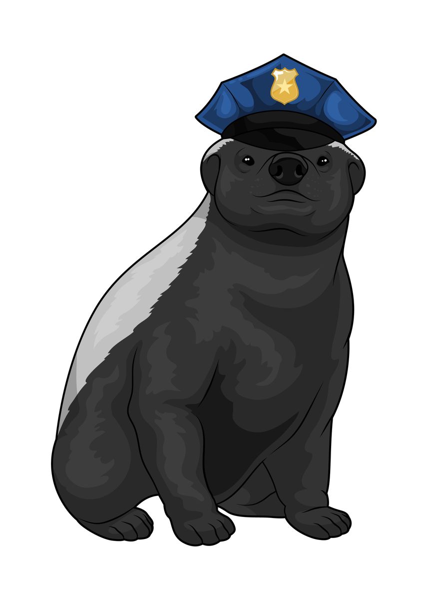 'Hone badger Cop Police' Poster, picture, metal print, paint by Markus ...