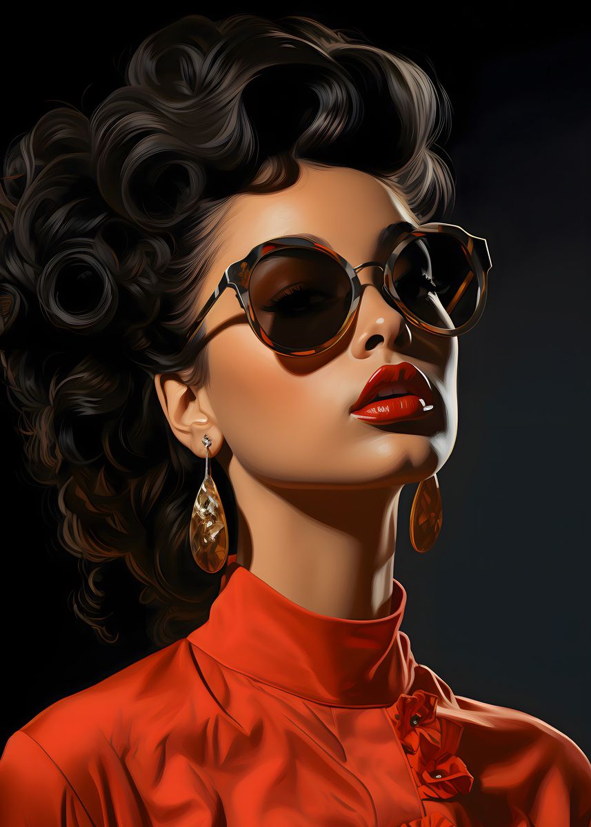 'Retro Black Woman' Poster, picture, metal print, paint by Novanity ...