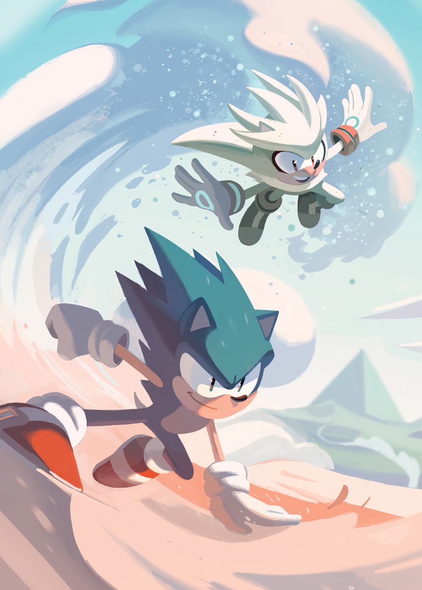 'Sand Surfing' Poster, picture, metal print, paint by Sonic the ...