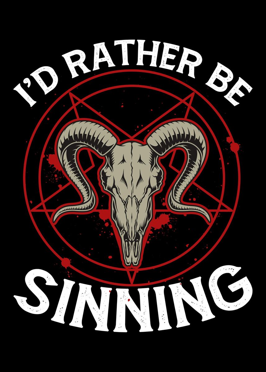 'Funny Satanism Satanic' Poster, picture, metal print, paint by ...