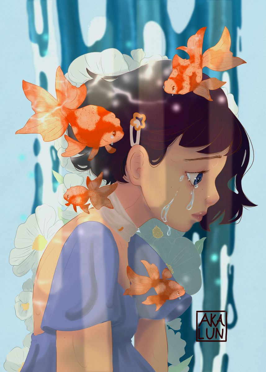 'Even fish cry' Poster by Akalun | Displate