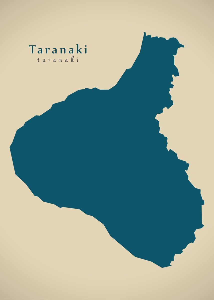 'Taranaki region map' Poster, picture, metal print, paint by Ingo ...