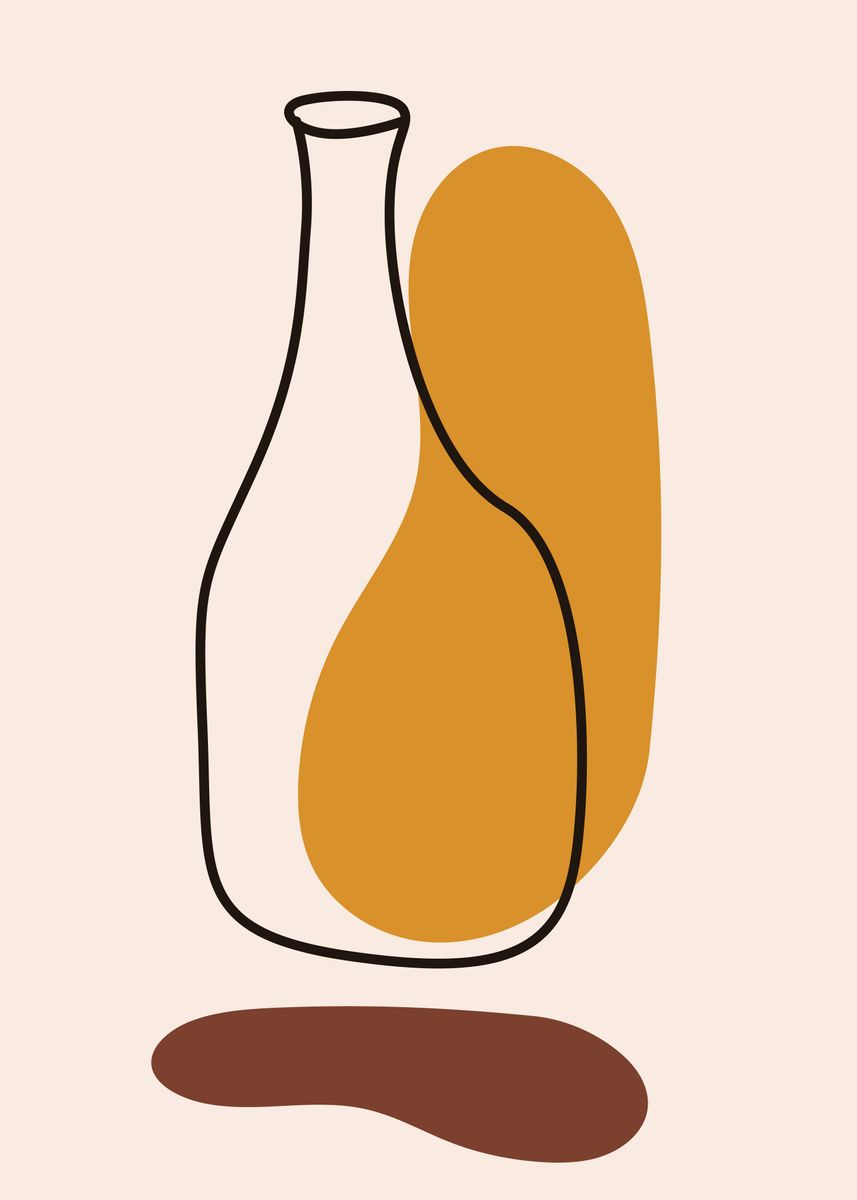 'Abstract Bottle' Poster, picture, metal print, paint by Naya Devina ...