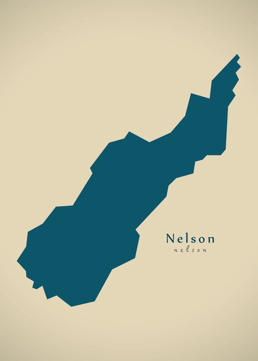 'Nelson region map' Poster, picture, metal print, paint by Ingo Menhard ...
