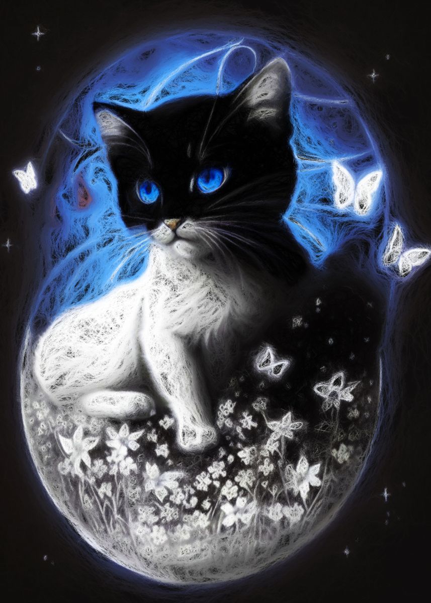 'Blue Angel Kitten' Poster by MONLart | Displate