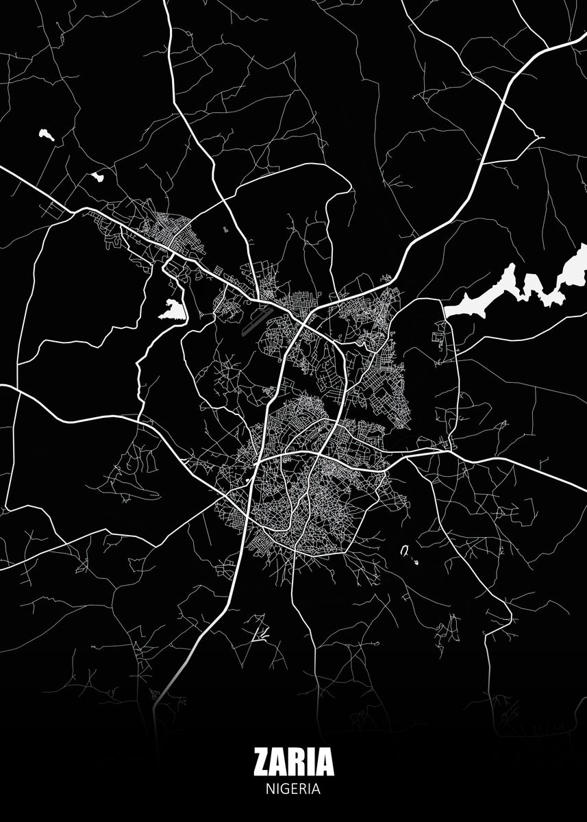 'Zaria Nigeria Map' Poster, picture, metal print, paint by Zake Yonkou ...