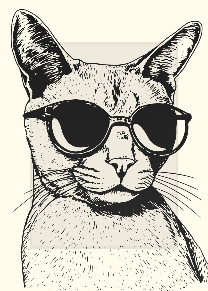 'Chausie Cat Illustration' Poster by Rafael Dxgn | Displate