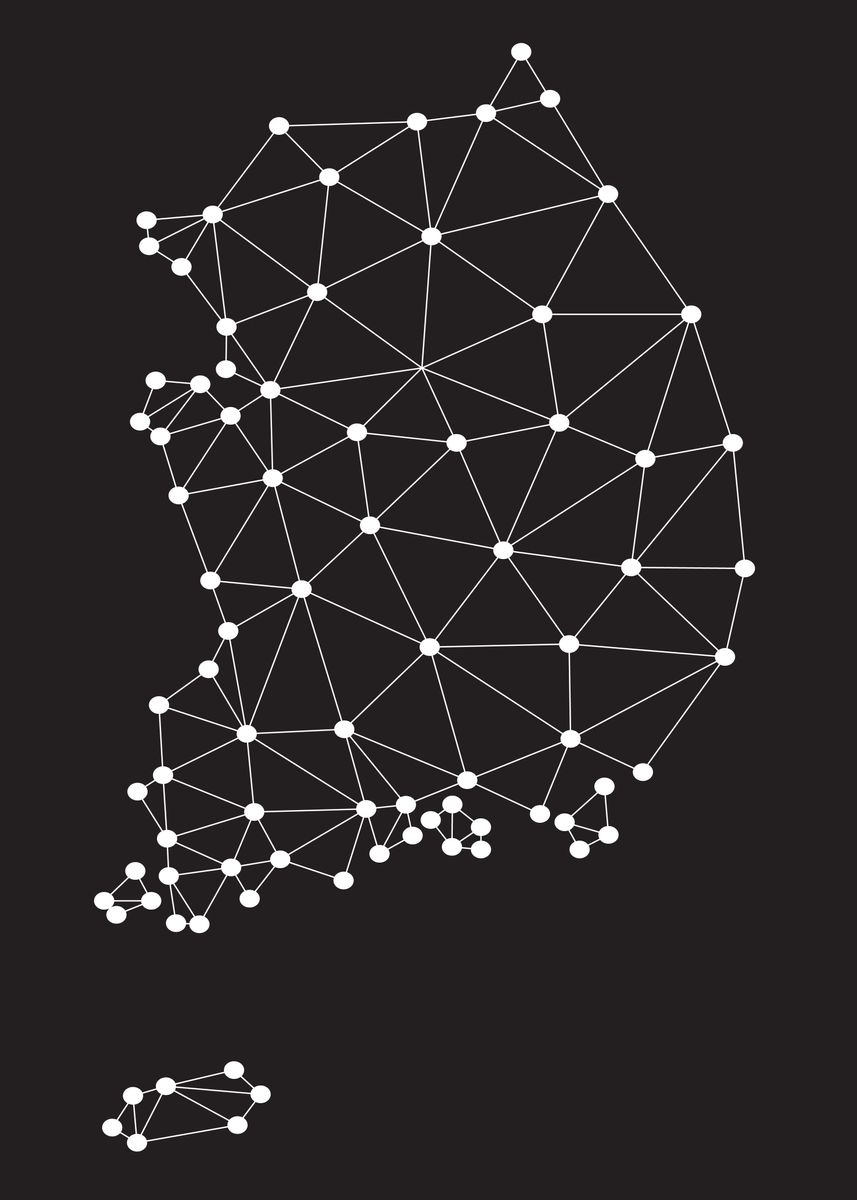 'South Korea map' Poster, picture, metal print, paint by ichimdp | Displate