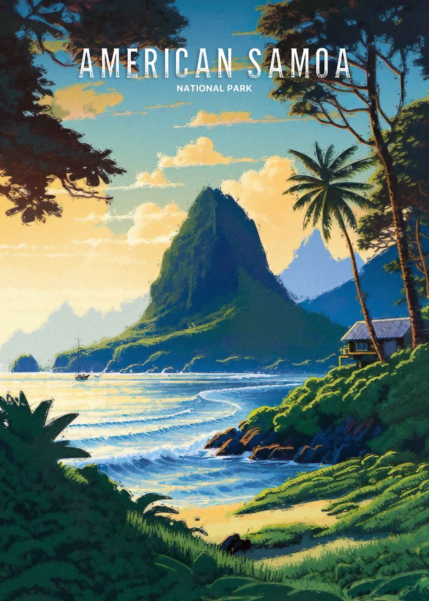 'American Samoa Park' Poster, picture, metal print, paint by Cris de ...