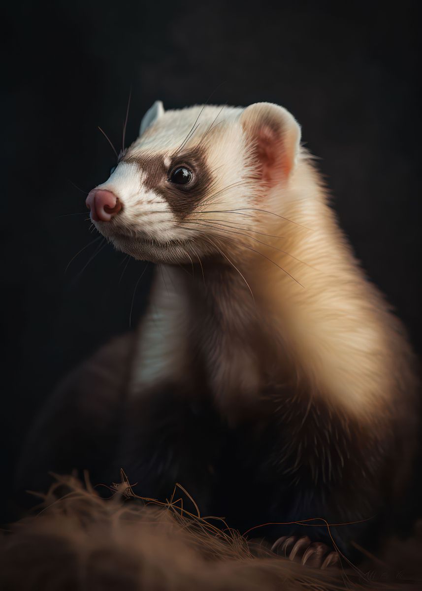 'Charming ferret' Poster, picture, metal print, paint by Zooscape ...