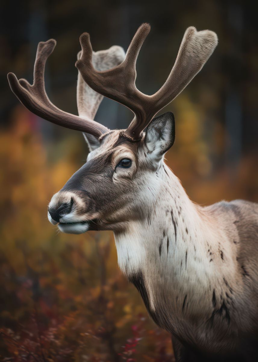 'Wild caribou' Poster, picture, metal print, paint by Zooscape Wildlife ...