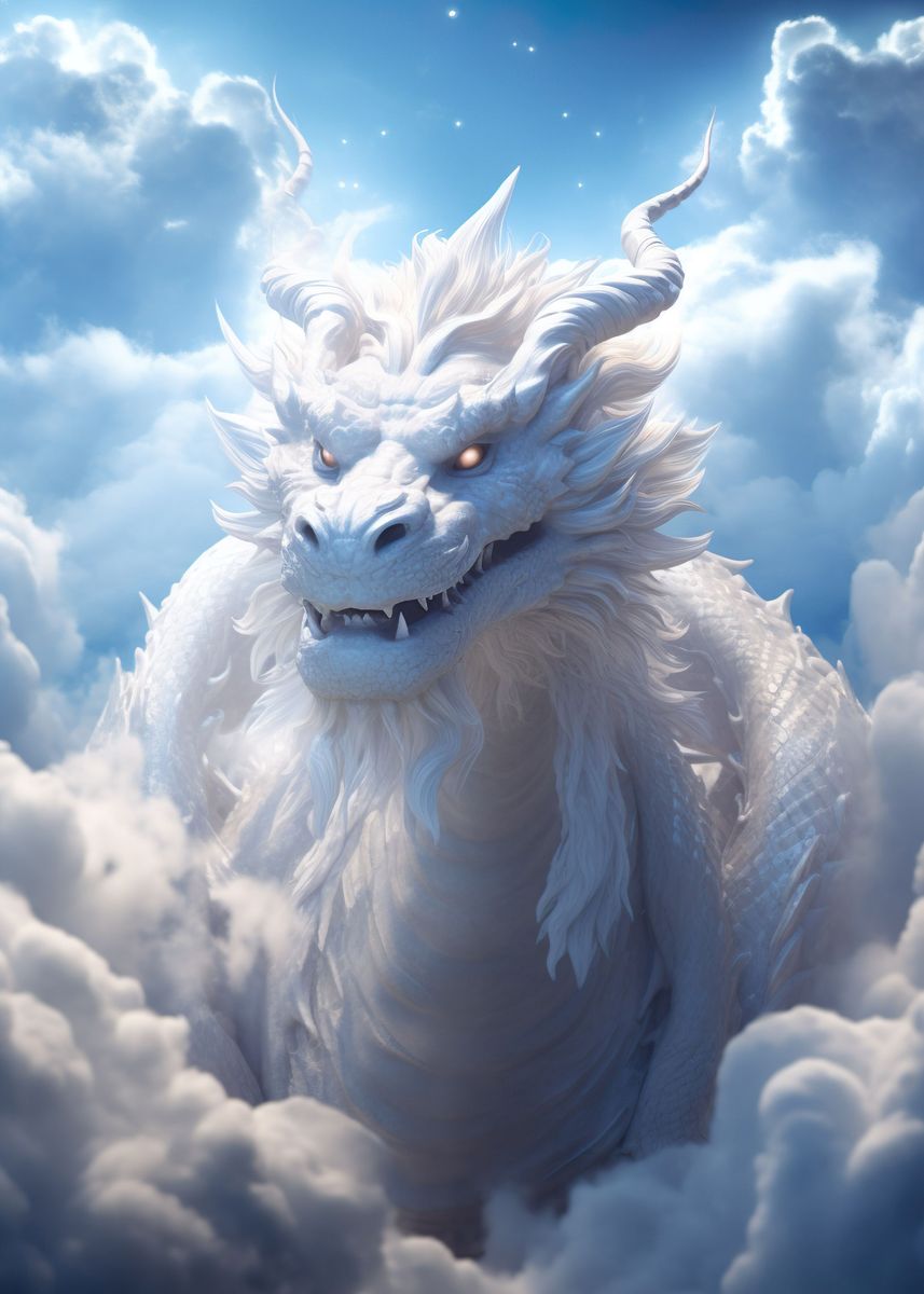 'Mystical Cloud Dragon' Poster, picture, metal print, paint by ...